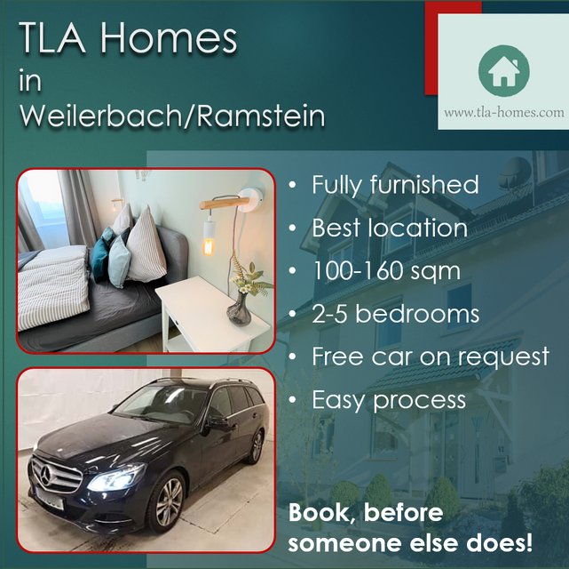 Beautiful 2 - 5 bdr TLA / TDY & free car Weilerbach / Ramstein | Rental ...