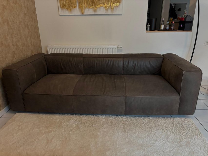 BiG SOFA suede leather | Furniture: Home - by owner for sale on ...