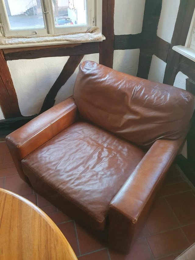 Pottery Barn Over-sized Leather Chair | Furniture: Home - by owner for ...